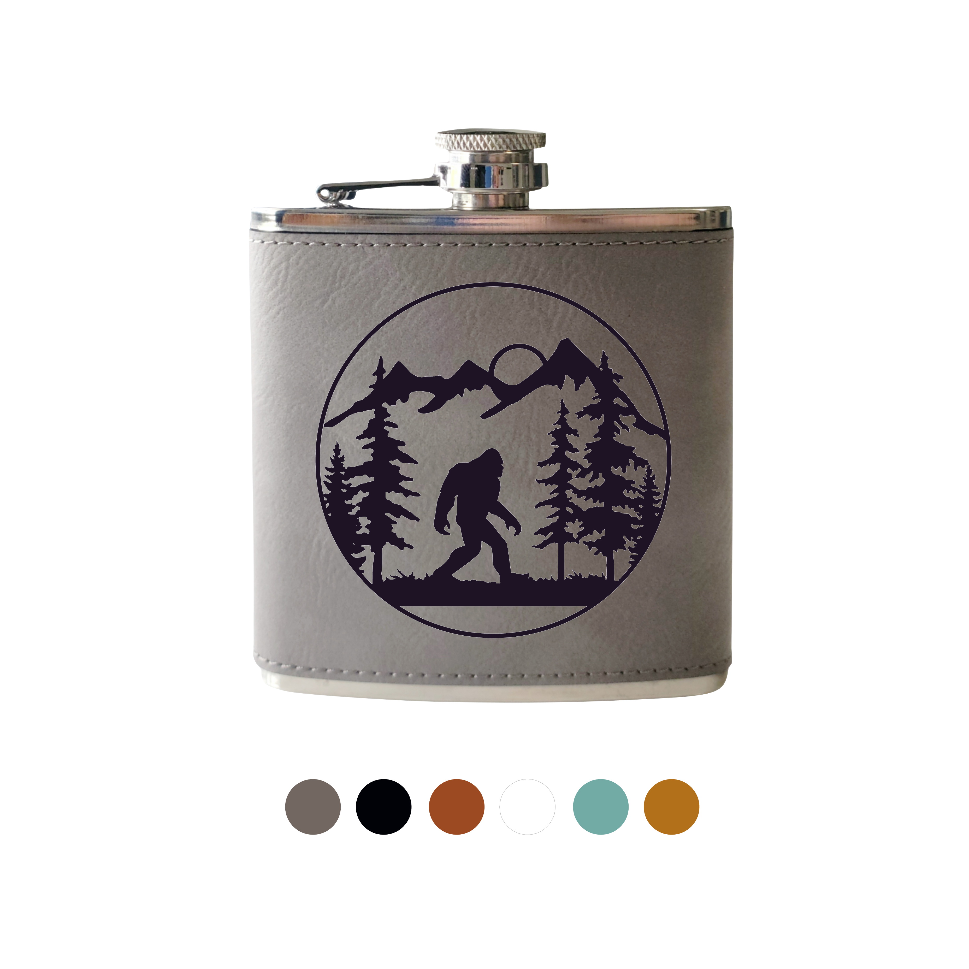 Bigfoot In Forest Flask