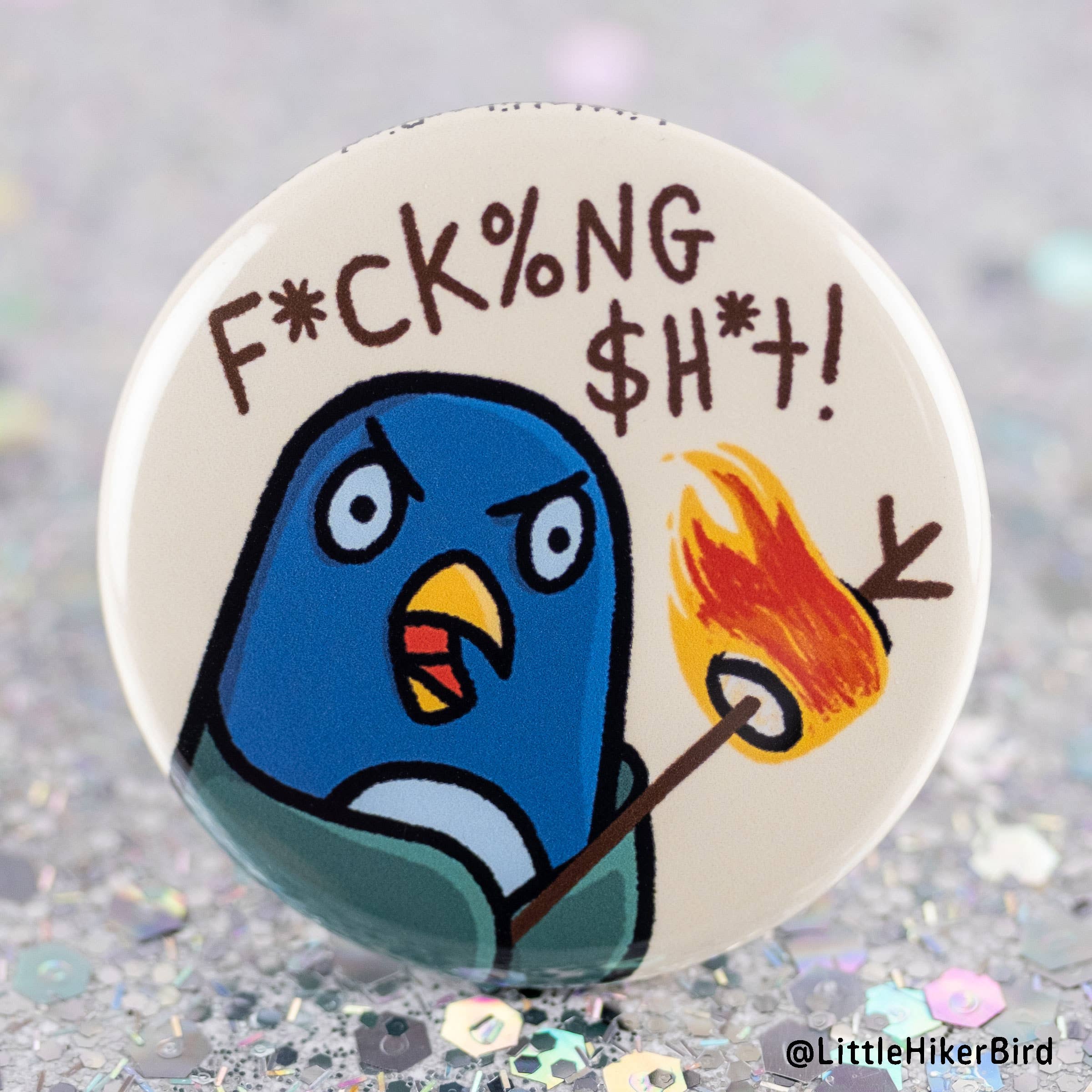 Fucking Shit Bird Pin Back Button Pin