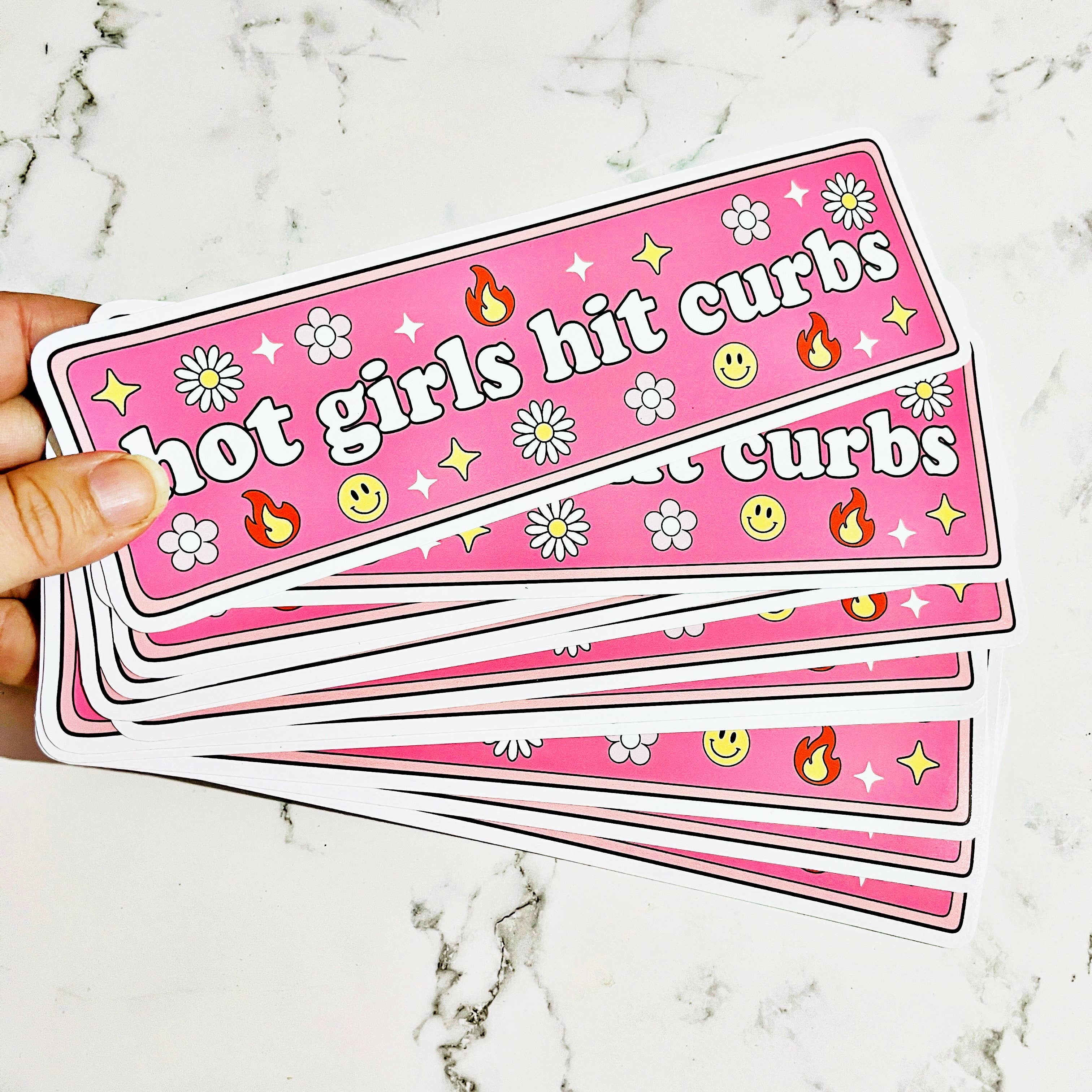 Hot Girls Hit Curbs Vinyl Car Decal